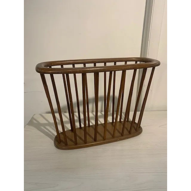Mid 20th Century Arthur Umanoff Magazine Rack in Walnut | Chairish