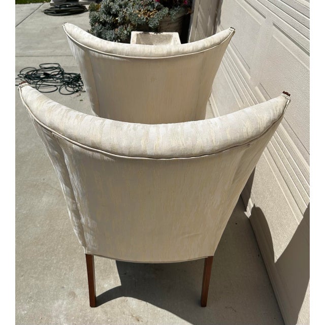 1950s Pair of Hollywood Regency Wingback Chairs, Vintage Upholstered ...