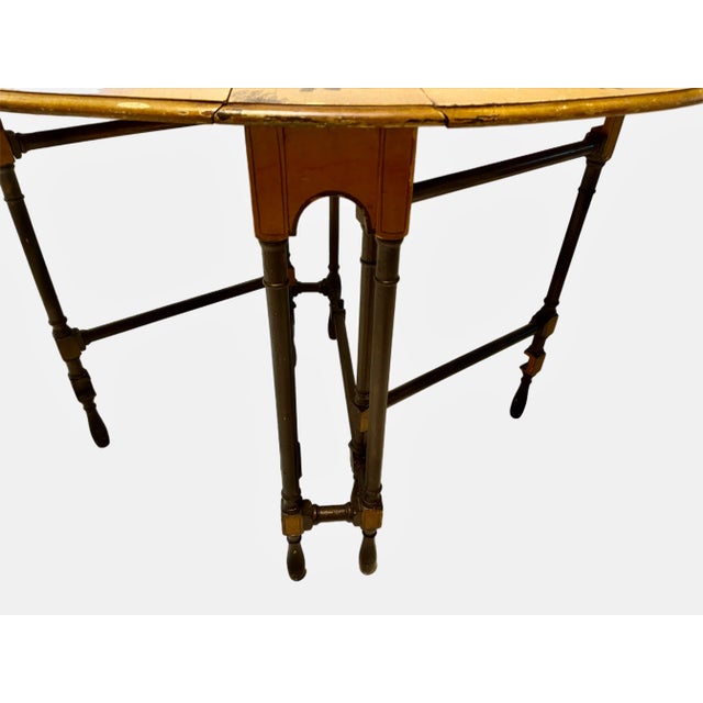 English Traditional Chinoiserie Hand Painted Gate Leg Table | Chairish