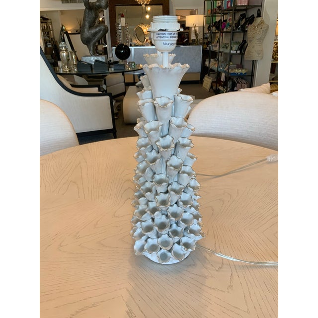 Pair of White Ceramic Coral Lamp Bases | Chairish
