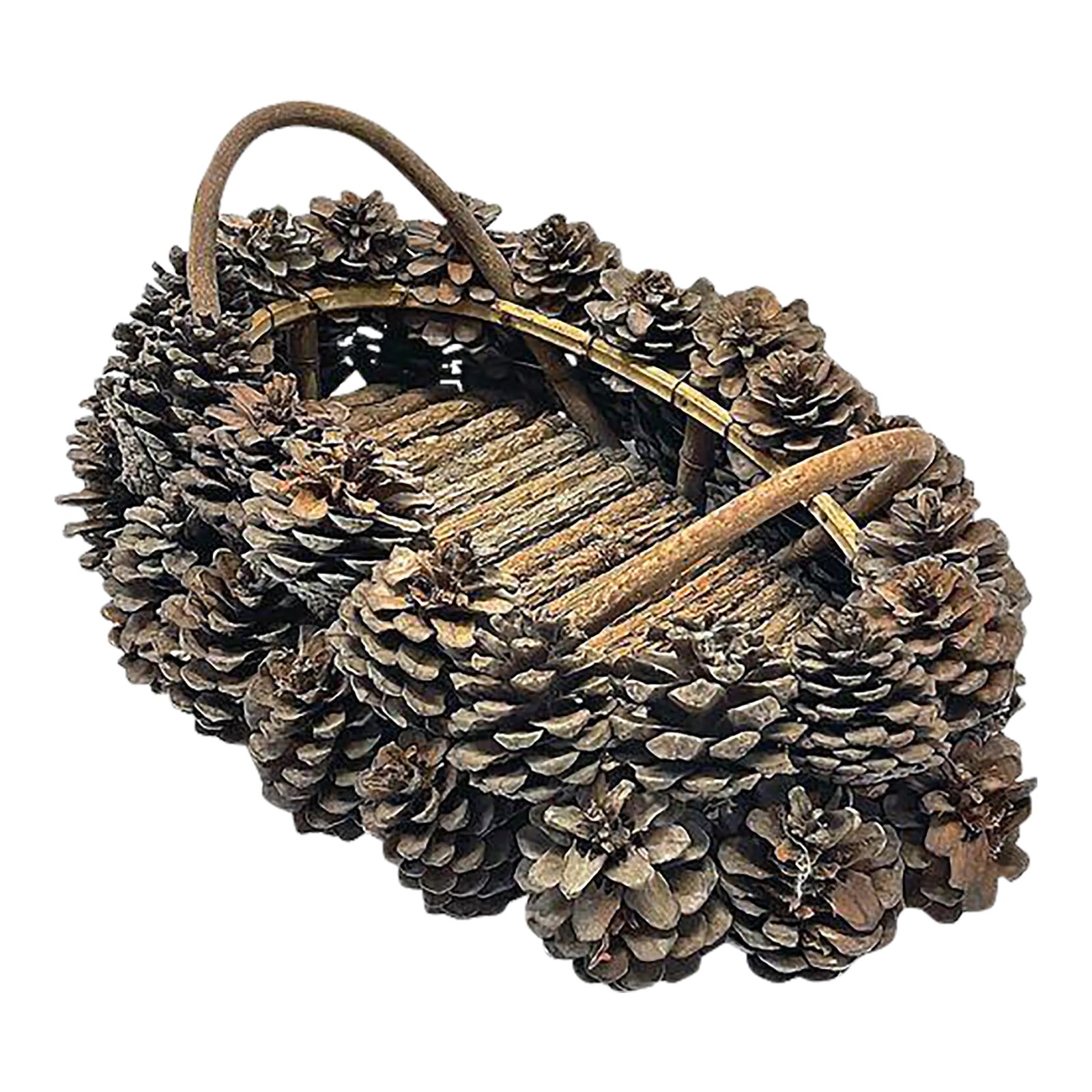 Vintage Pine Cone Basket | Chairish