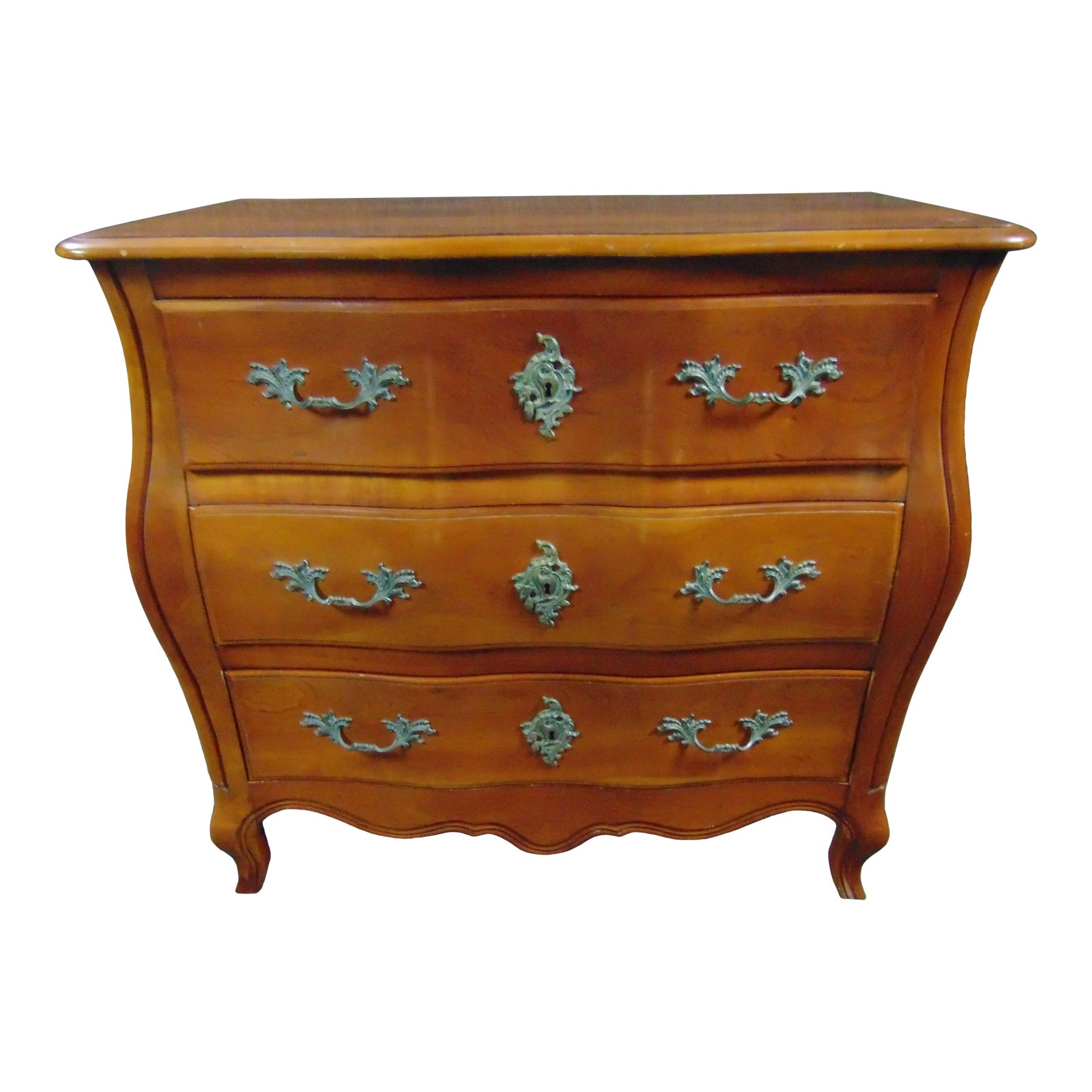 Fancher Louis XV Style Cherry Bombay Commode | Chairish