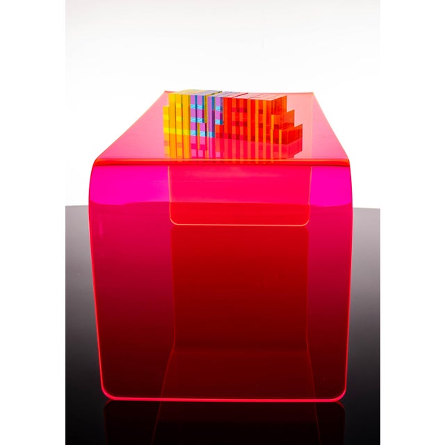 “The Long Game” Coffee Table in Neon Pink | Chairish