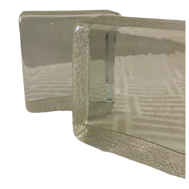 1970s Blenko Solid Glass Ice Block Bookends, a Pair | Chairish