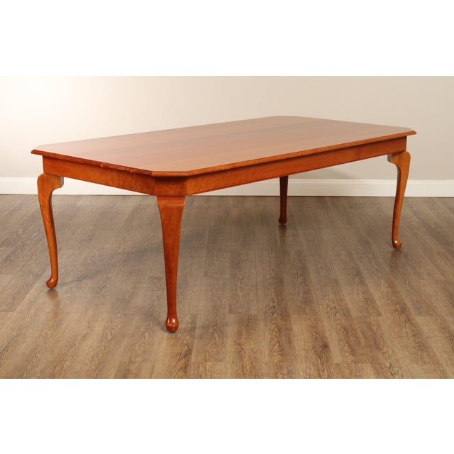 Custom Quality Queen Anne Style Cherry Farmhouse Dining Table | Chairish