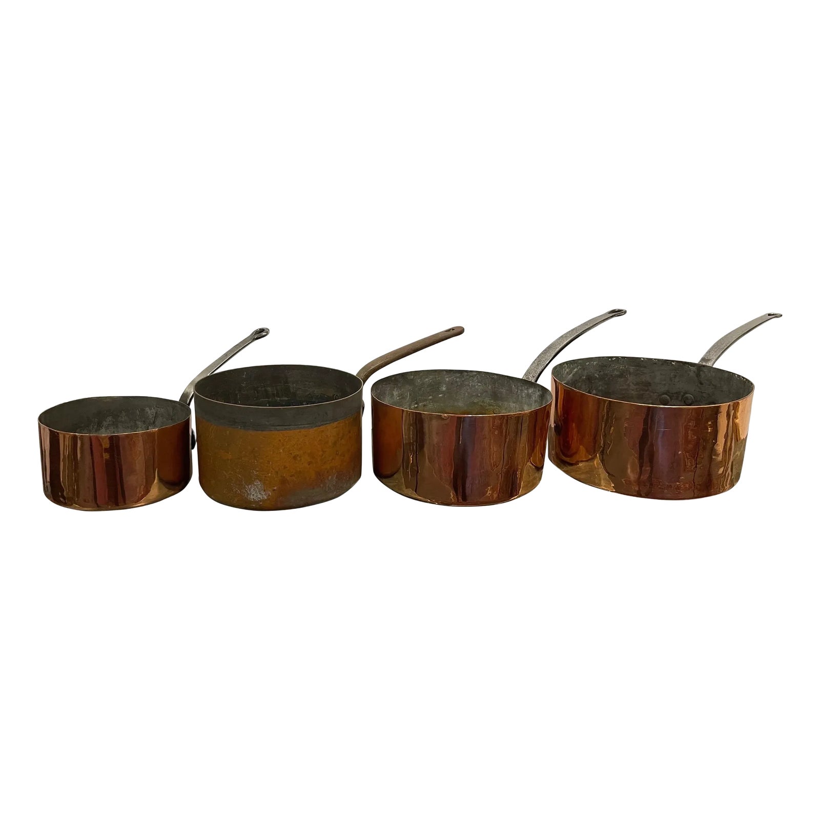 French Four Copper Pots in Different Sizes, 19th Century - Set of 4 ...