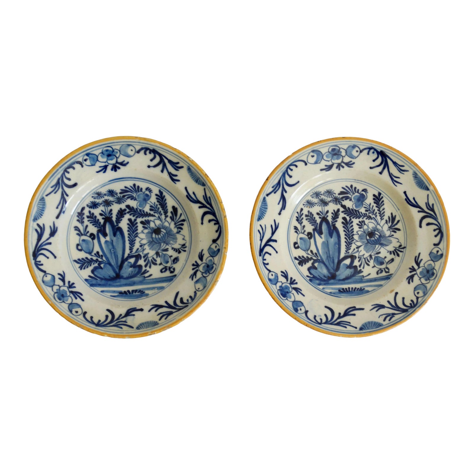 18th-Century Antique Dutch Delft Plates, a Pair | Chairish