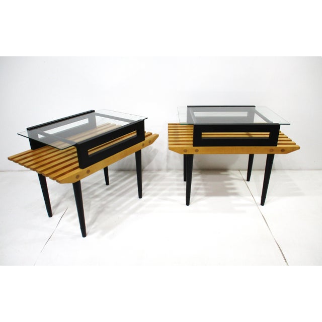 George Nelson Herman Miller Styled Slat Side Tables | Chairish