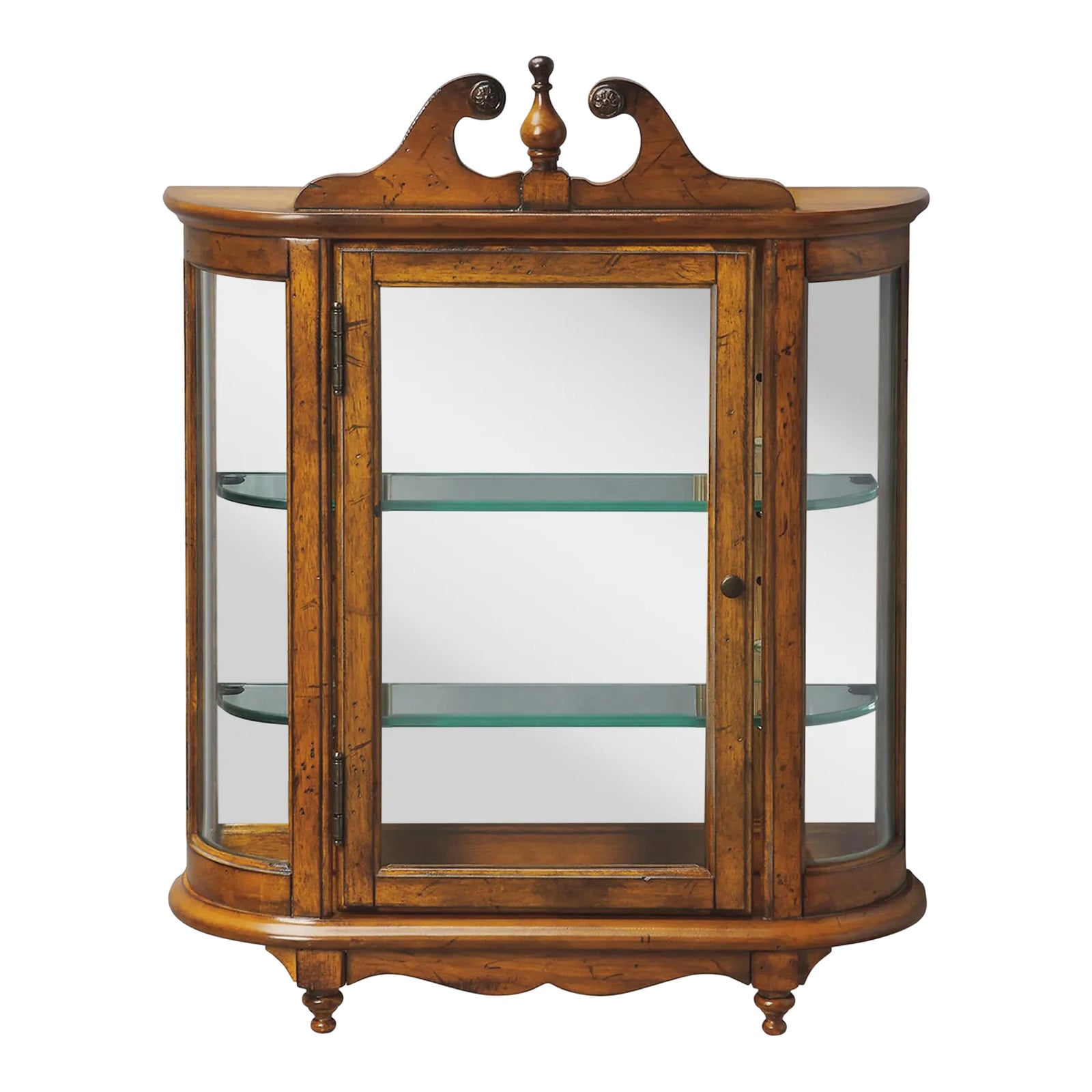 Melinda Wall Curio, Medium Brown | Chairish