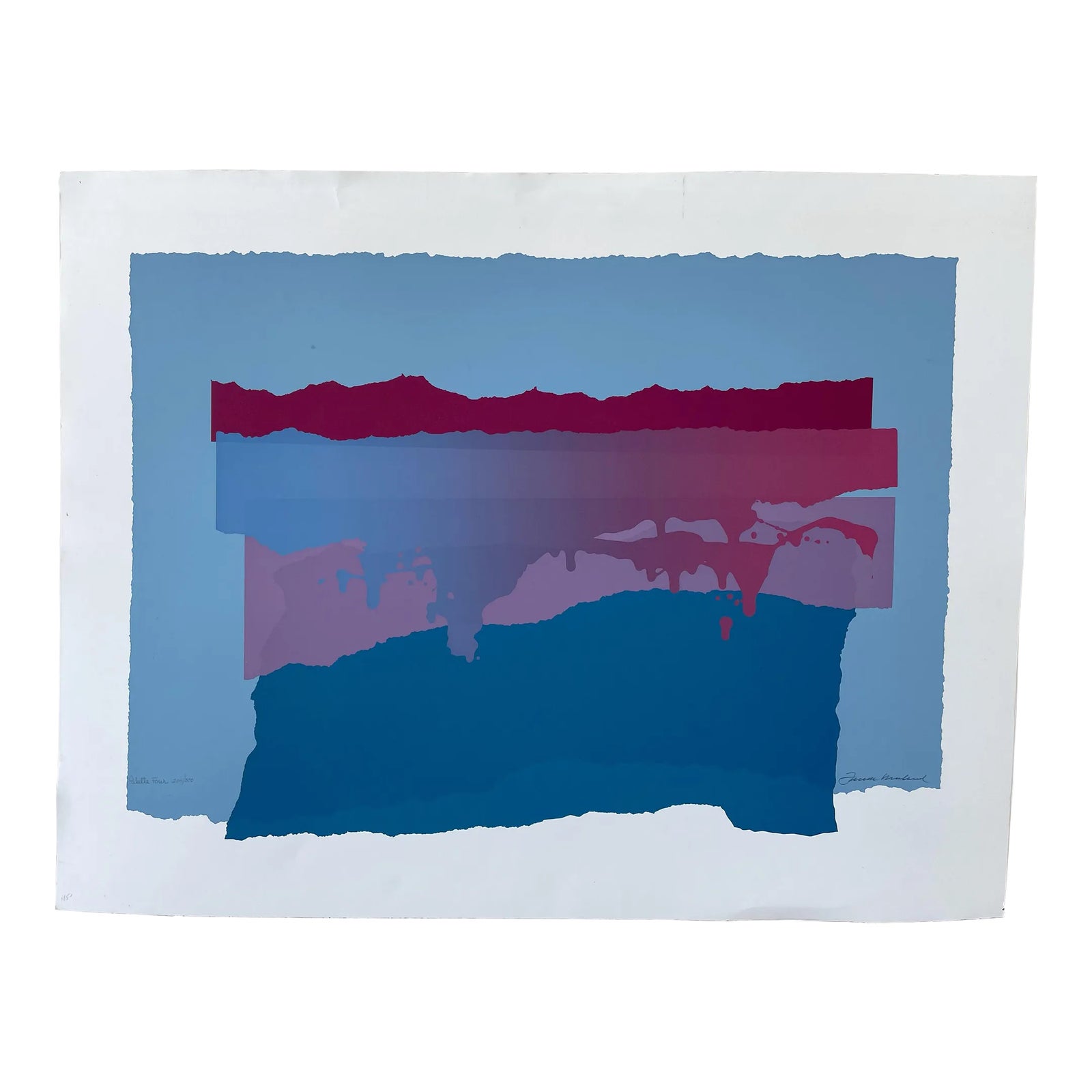 1980’s “Palette Four” Abstract Serigraph by Frank Rowland | Chairish