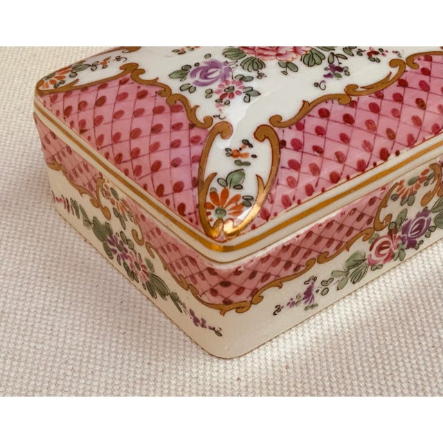 Exquisite French Belle Époque Hand-Painted Porcelain Box | Chairish