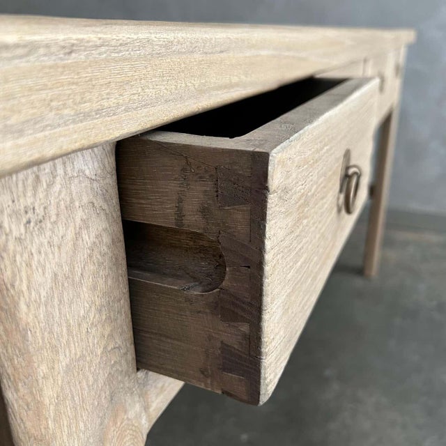 Reclaimed Elm Wood Console Table With Drawers | Chairish