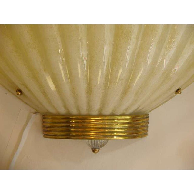 1970s Italian Art Deco Style Set of 4 Shell Sconces in Gold & White ...