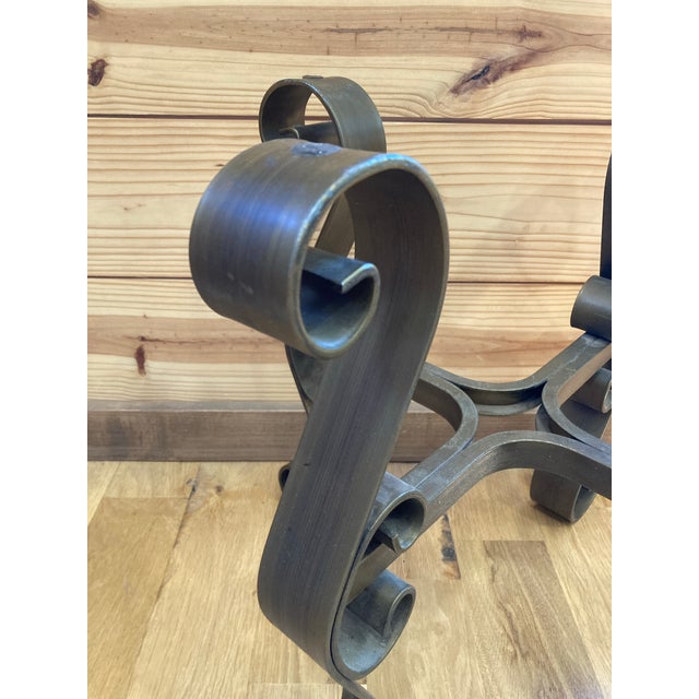 Vintage Bronzed Metal Scroll Table Base | Chairish