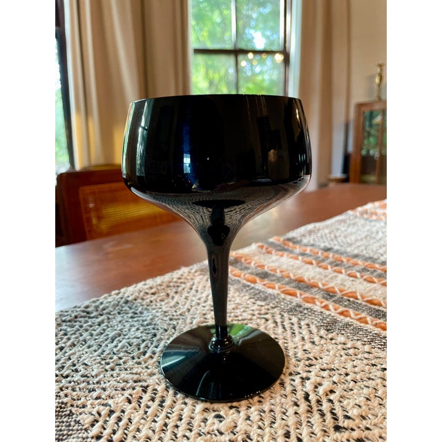 Vintage Ebony Champagne Coupes by Morgantown Glass Works - Set of 4 ...