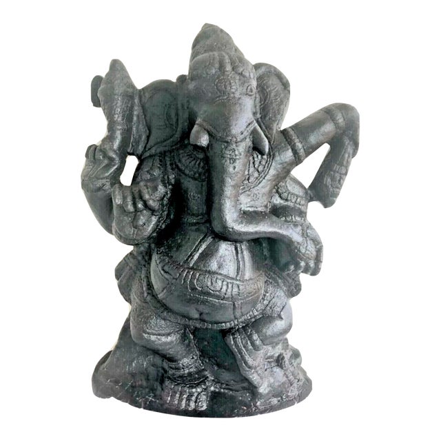 Early 20th Century Ganesh Statue in Granite Stone Hand Carved South ...
