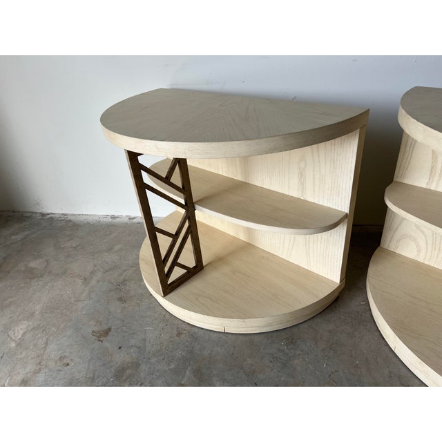 1980s Pair of Vintage Drexel Heritage Demi- Lune Nightstands | Chairish