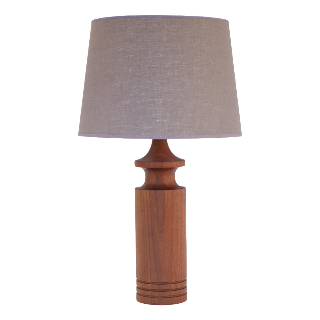 Large Mid-Century Modern Danish Teak Table Lamp | Chairish