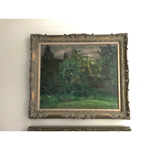 Mid 20th Century ”The Garden” Geoffrey H Rhoades British Oil Painting ...