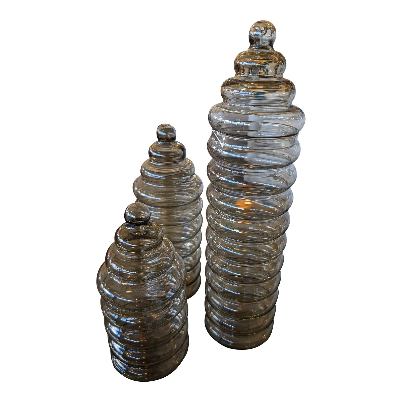 1960s Holmegaard Primula Jacob Bang Scandinavian Glass Apothecary Jars ...