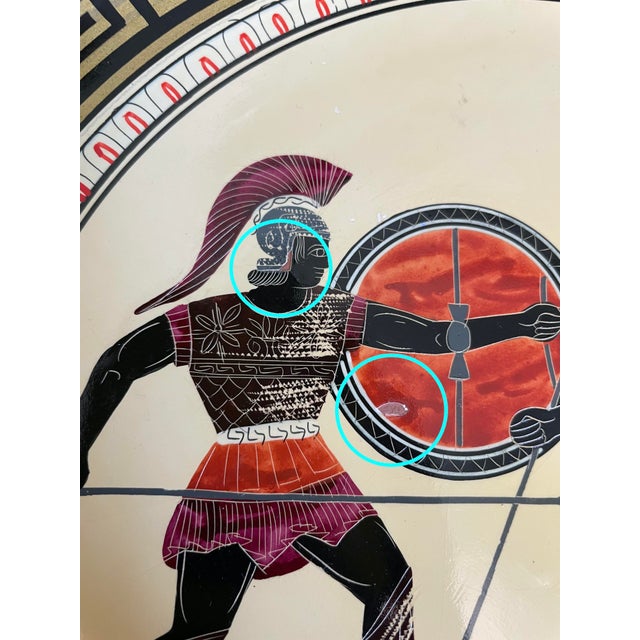 Vintage Greek Handpainted Trojan War Black Figure Pottery Plates - Set ...