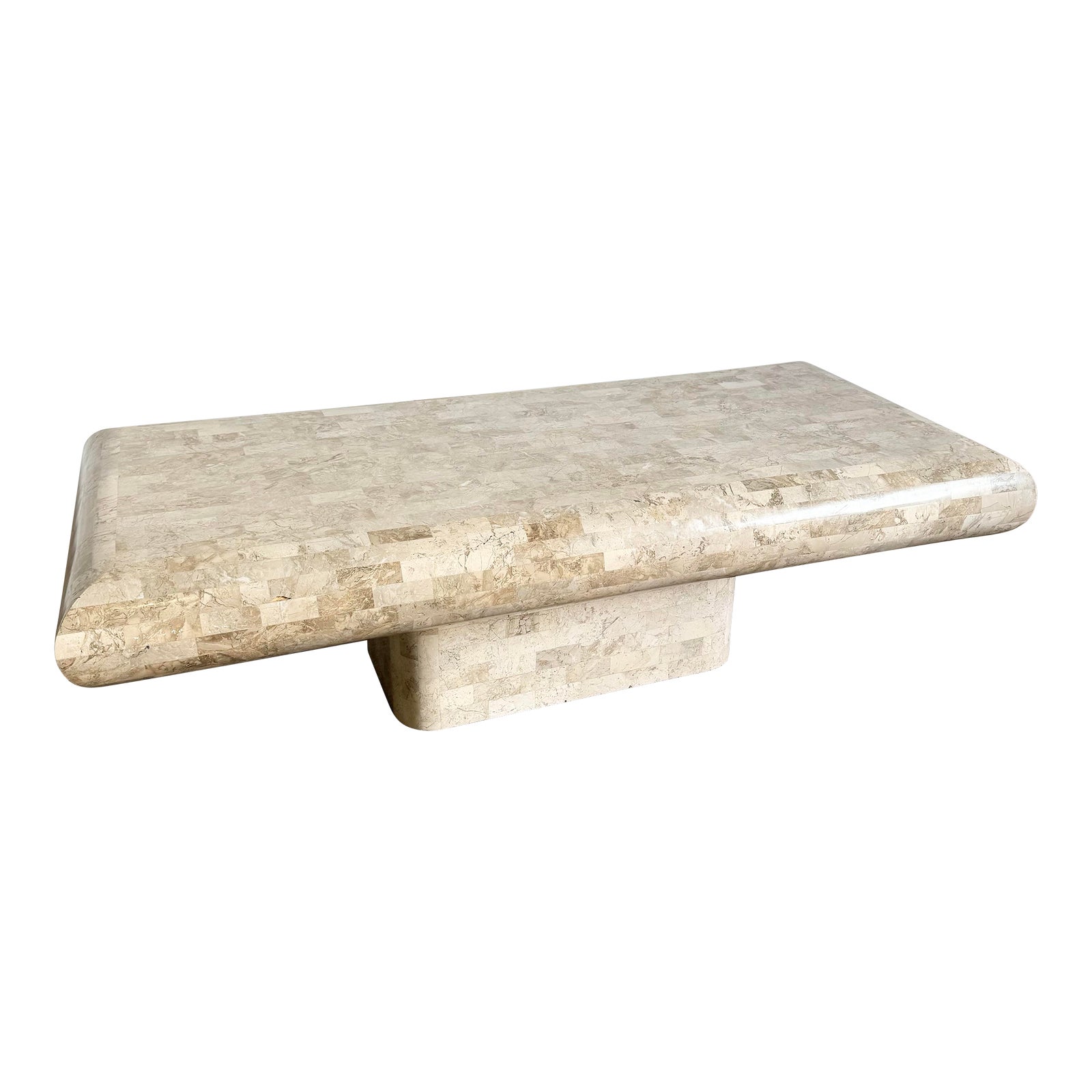 Postmodern Polished Tessellated Stone Rectangular Coffee Table | Chairish