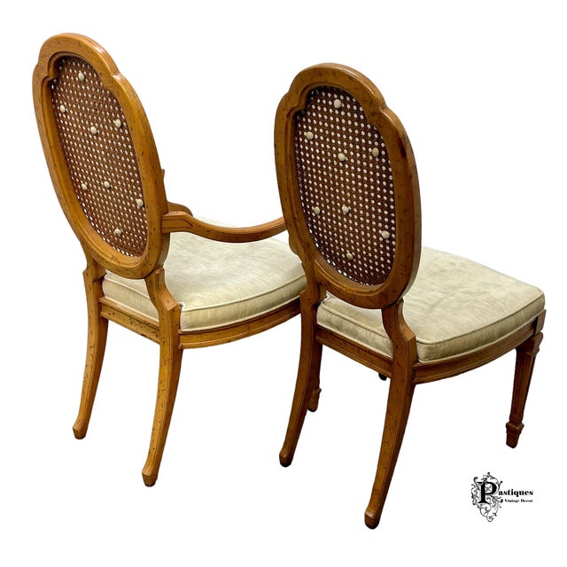 Vintage Heritage Traditional Tuscan Walnut Cushioned Dining Chairs ...