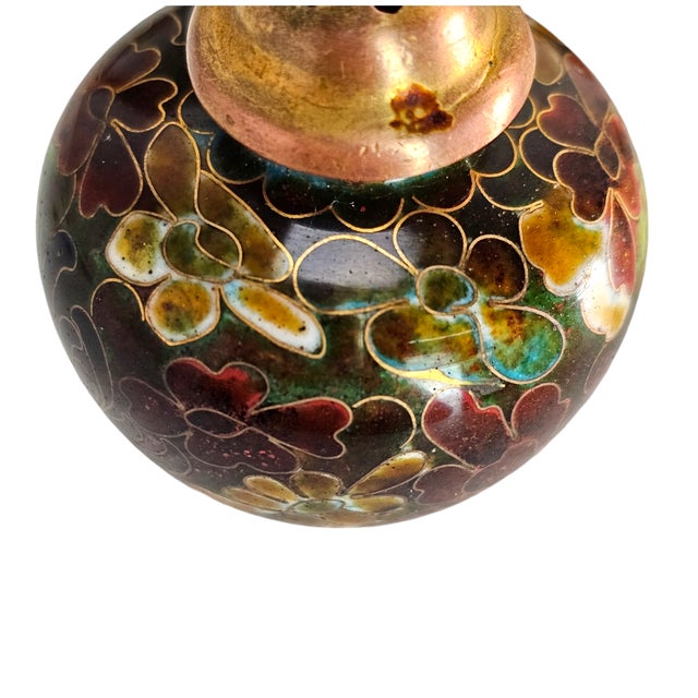 Chinese Cloisonné Salt & Pepper Shakers Salt Cellar and Spoon 2" | Chairish