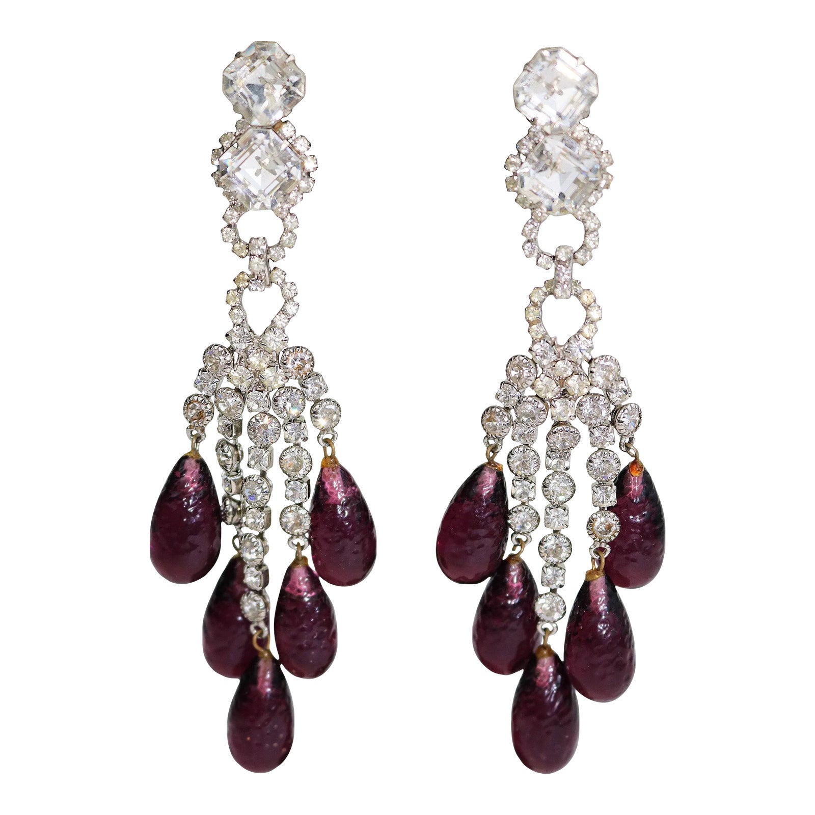 1990s Robert Sorrell Vintage Faux Diamond Amethyst Briolettes ...