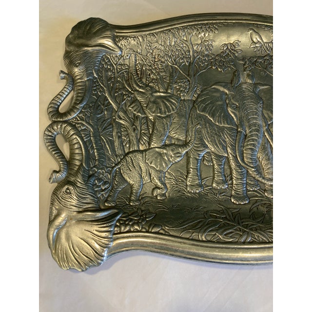 1987 Arthur Court Elephant Large Serving Tray | Chairish
