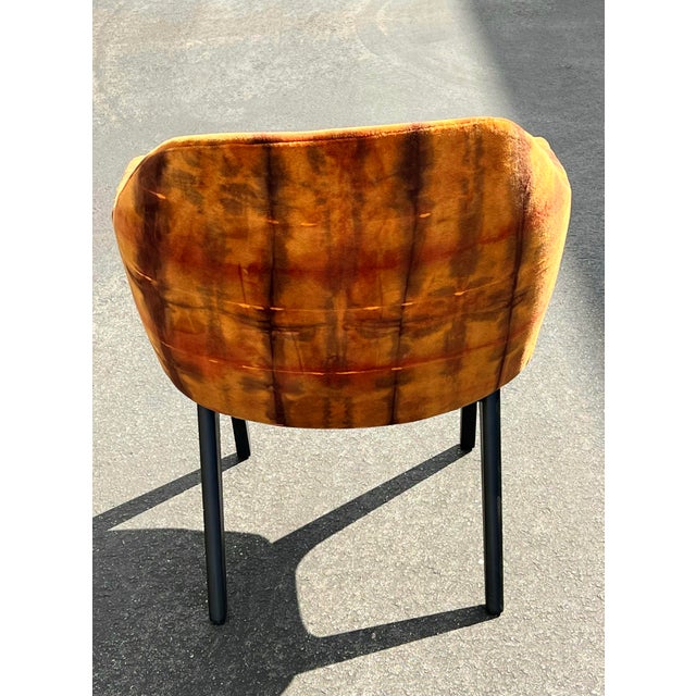 1970s Mid-Century Modern Rust Orange Hand Dyed Accent Chair | Chairish