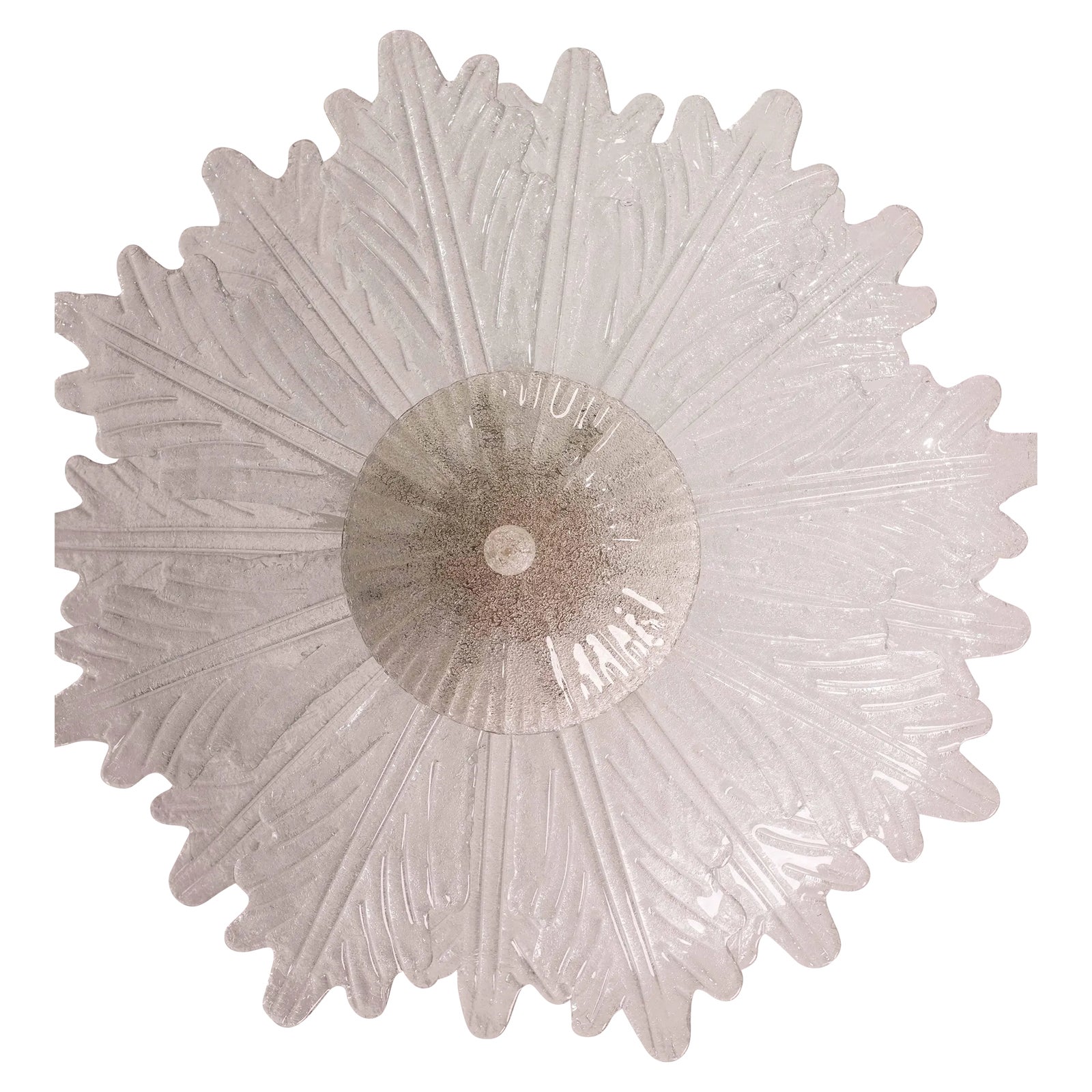 Ravello Large Size Vintage Murano Trasparent Glass Ceiling Light | Chairish