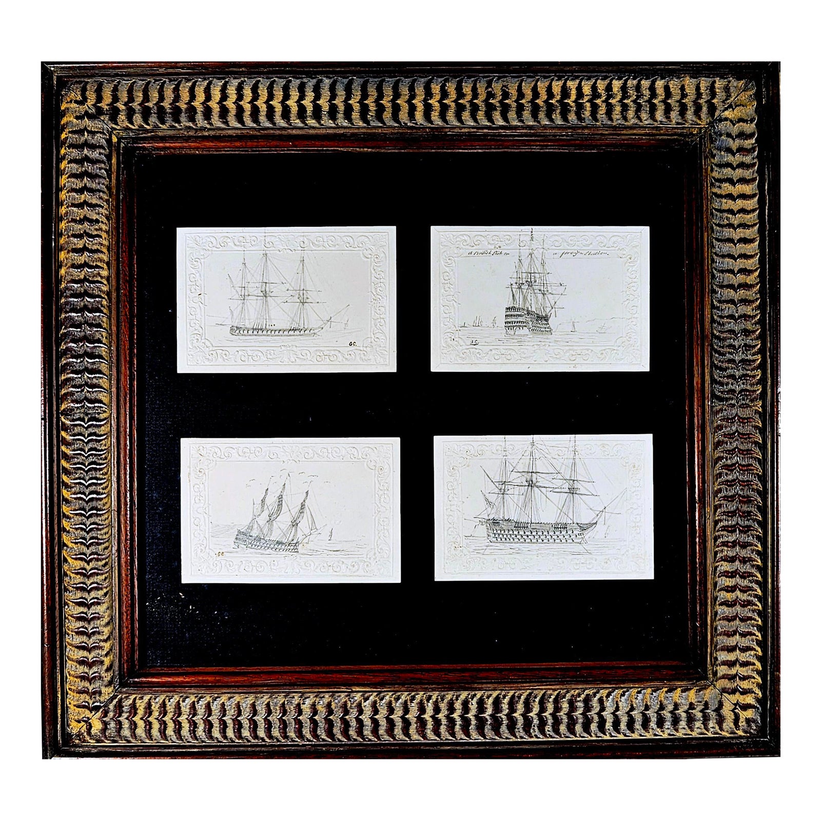 Royal Navy Ship Pencil Drawings by George Bryant Campion | Chairish