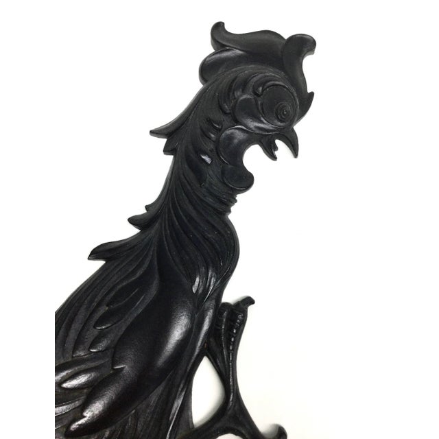 Vintage Syroco Hollywood Regency Black Fighting Rooster or Crazy ...