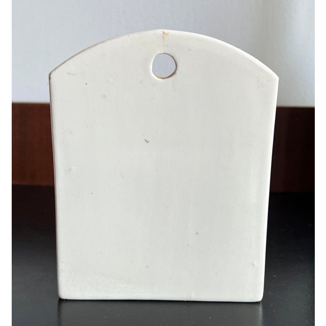 Vintage German European Rustic Blue & White Ceramic Wall Salt Cellar ...