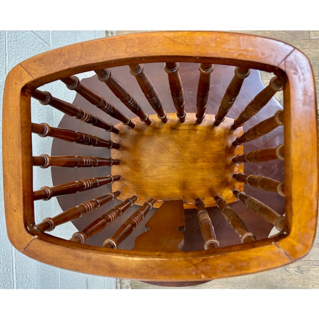 Vintage Tell City Chair Co Maple Spindle Magazine Rack Waste Basket ...