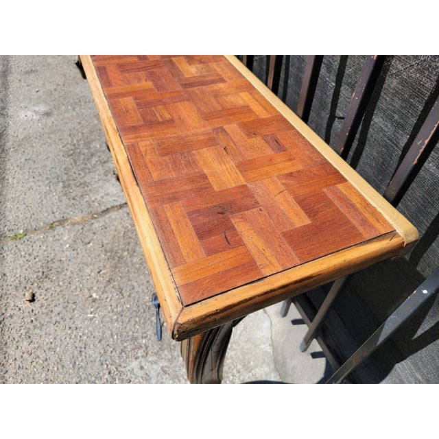 1980s Two Vintage Oak Wood Console Tables | Chairish