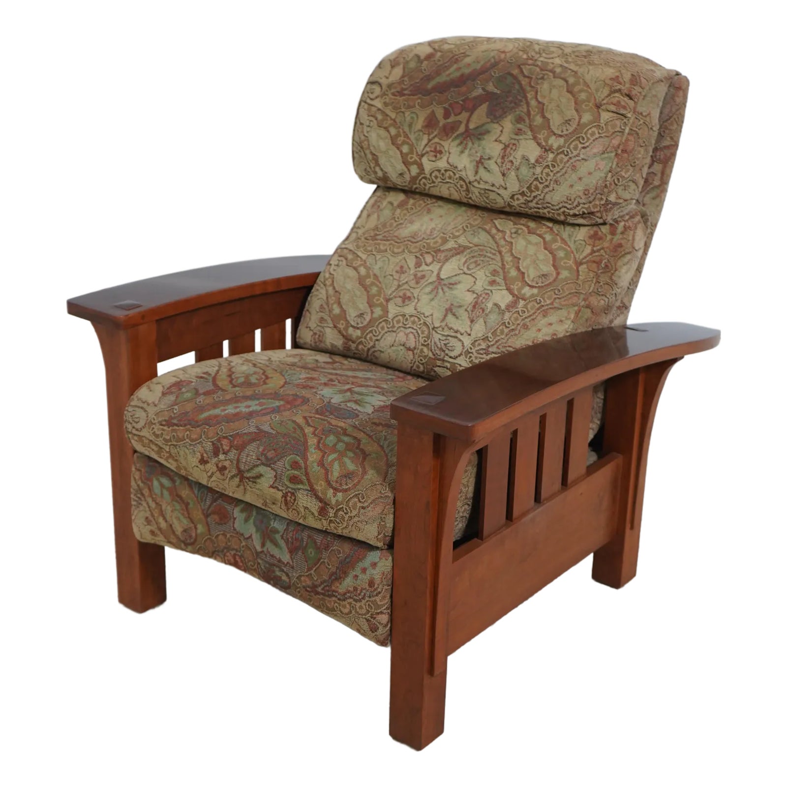 Stickley Arts & Crafts Cherry Mission Style Morris Chair | Chairish