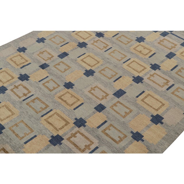 2010s Rug & Kilim’s Scandinavian Style Rug in Blue, Brown & Gray ...
