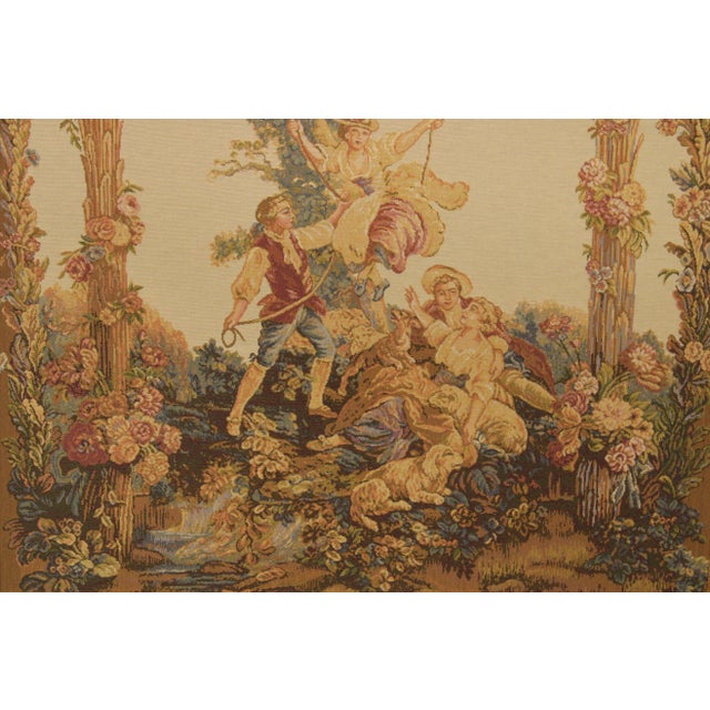 Late 20th Century French Rococo Style Large Custom Framed Tapestry ...