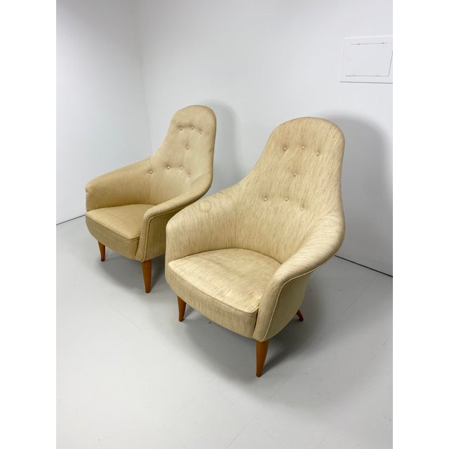 1950s Kerstin Hörlin-Holmquist Pair of "Adam" Lounge Chairs | Chairish
