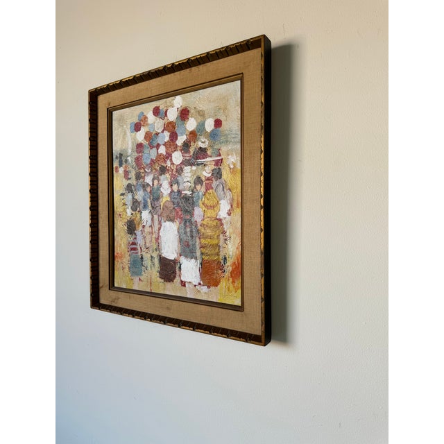 1960's Willering Epko " Kids With Balloons " Impressionist Oil on ...