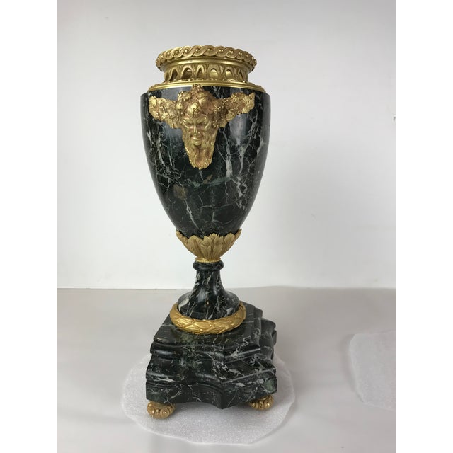 Vintage French Baroque Style Gilded Bronze With Green Marble Urn ...