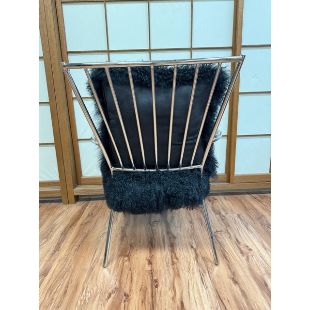 Restoration Hardware Khan Tibetan Black Wool Chair | Chairish