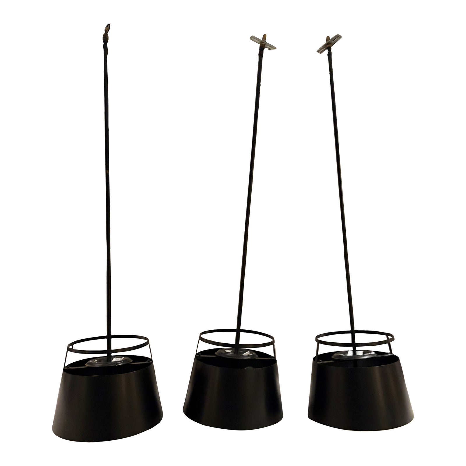 Set of 3 Carlyn Black Drum Pendants From Urban Electric Company | Chairish