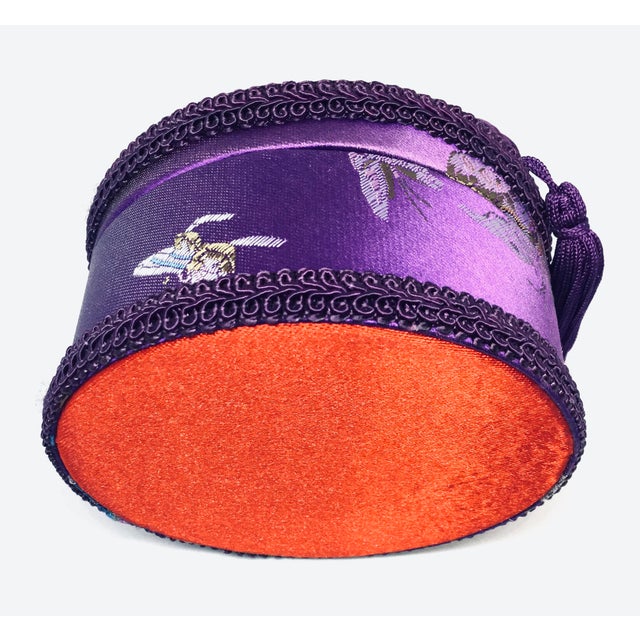 1980s Silk Covered Tasseled Trinket Jewelry Box | Chairish