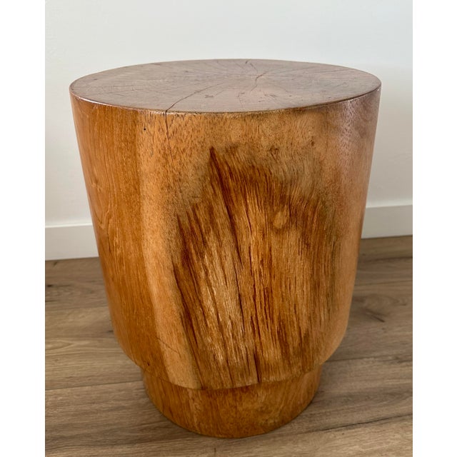 Teak Pedestal Side Table | Chairish