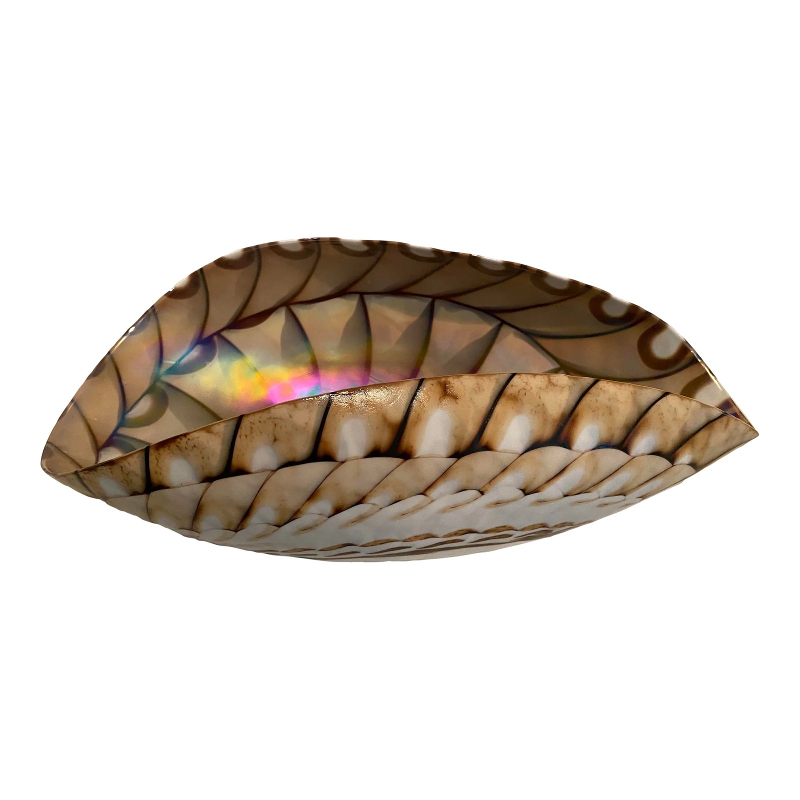 Large Sculptural Murano Glass Shell Bowl | Chairish