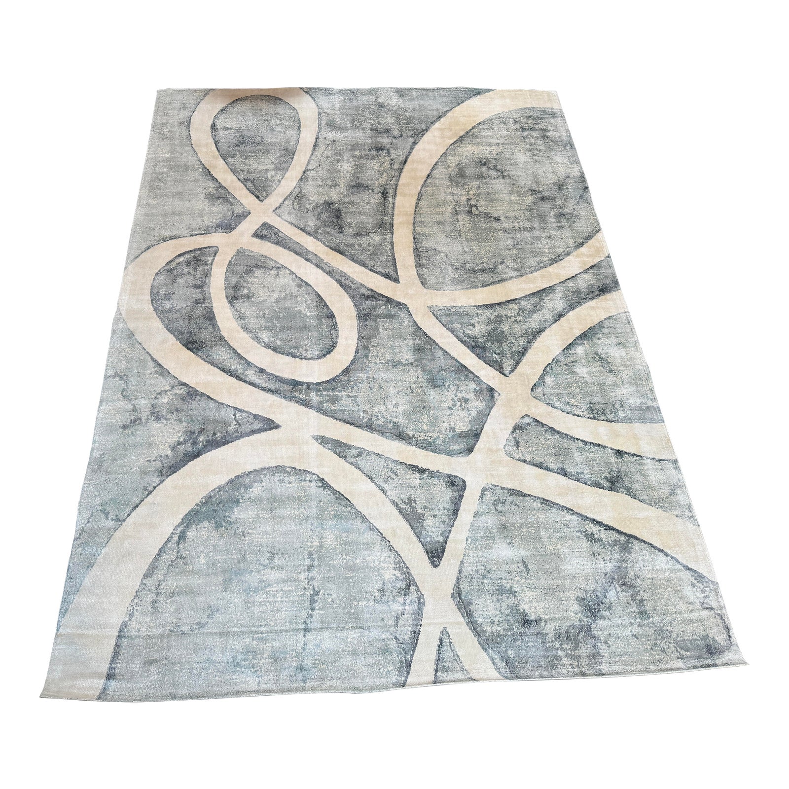 8ft11in × 11ft12in Global Views Meander Wool + Silk Area Rug | Chairish