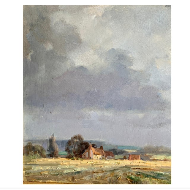 1990s English Landscape Painting With Farmhouse, Framed | Chairish